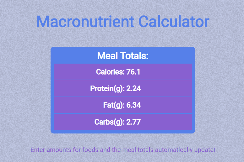 GitHub - OscarFabiani/react-nutrition-calculator: A React app that ...